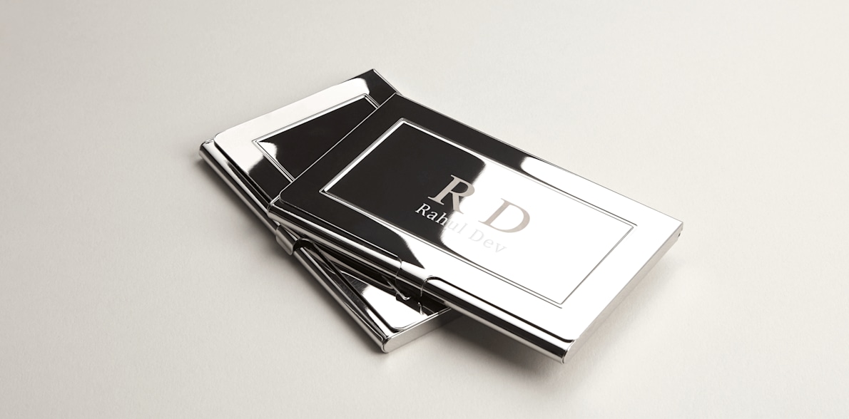 Visiting card holder with name store